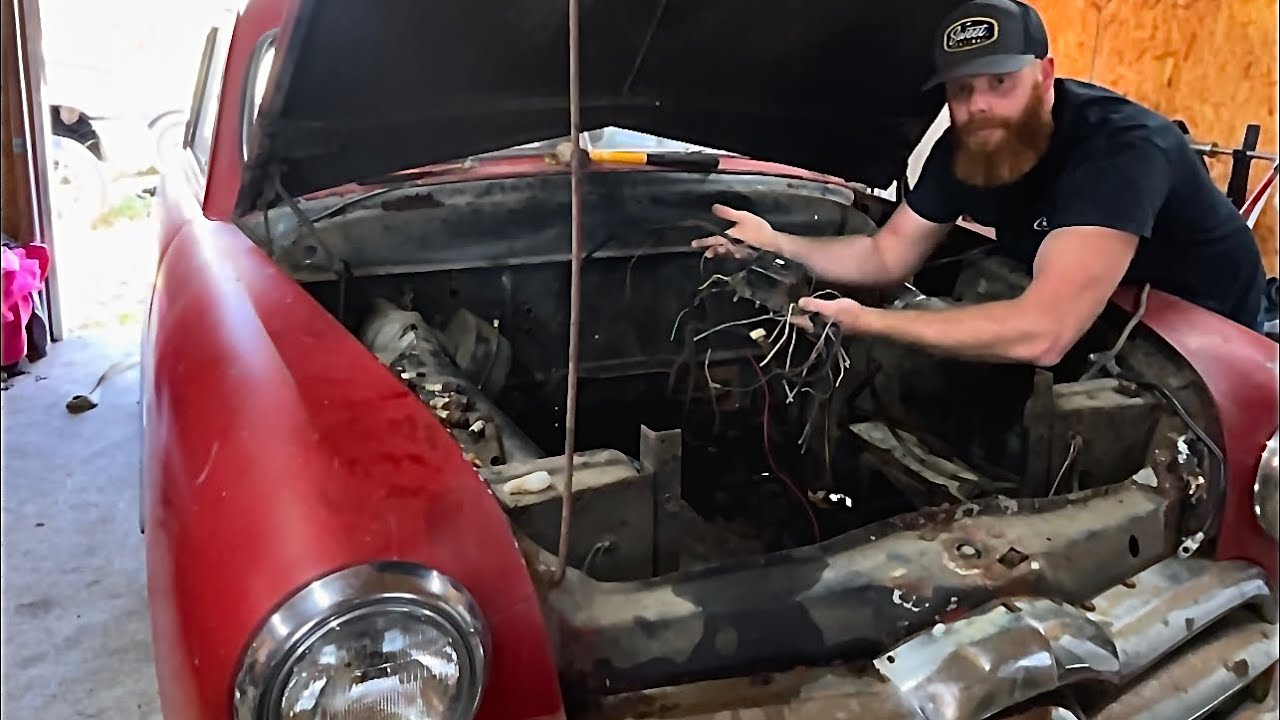 Stripping the firewall of the Shoebox ford to prep for the 5.3! And ...
