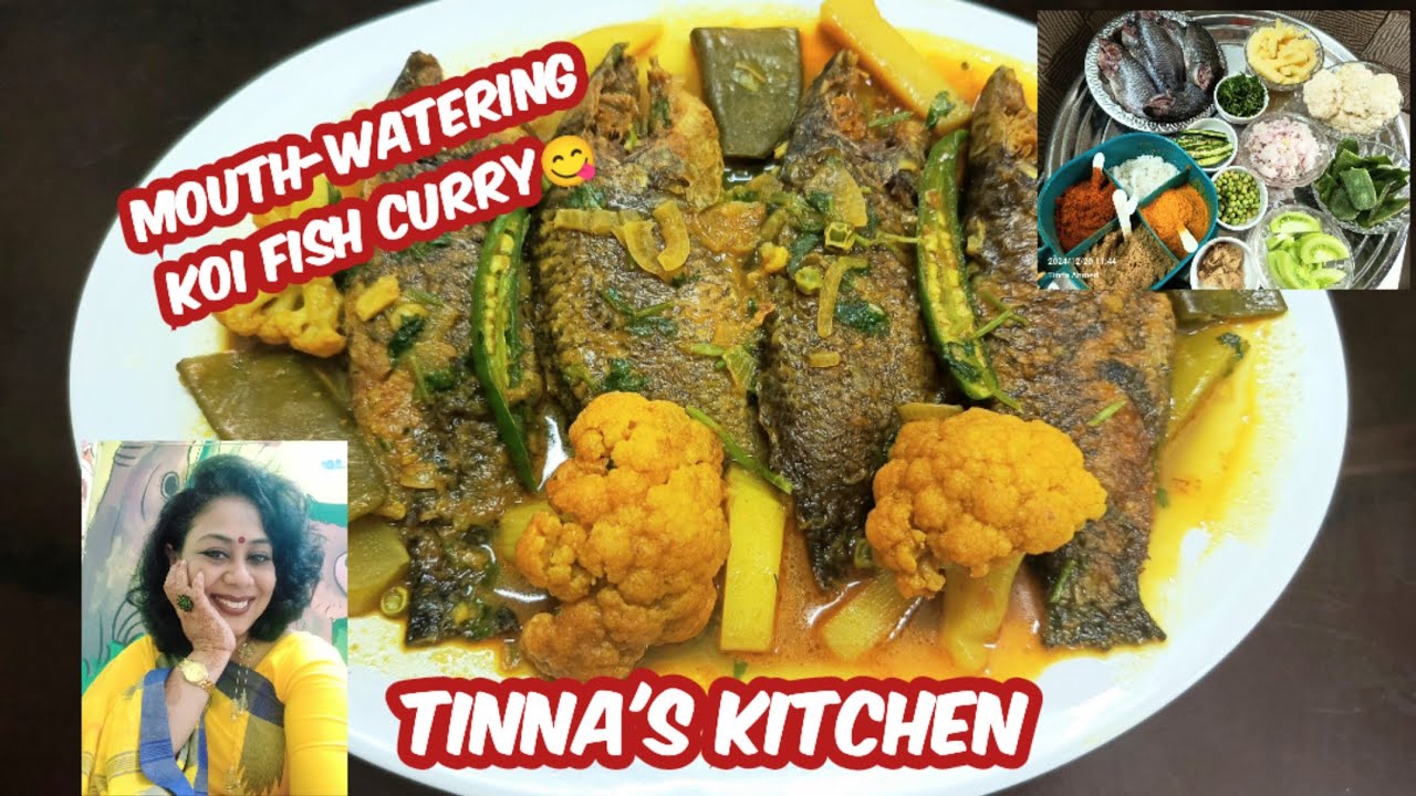 KOI fish curry with bean potato & cauliflower😋শিম আলু ফুলকপি দিয়ে কই ...