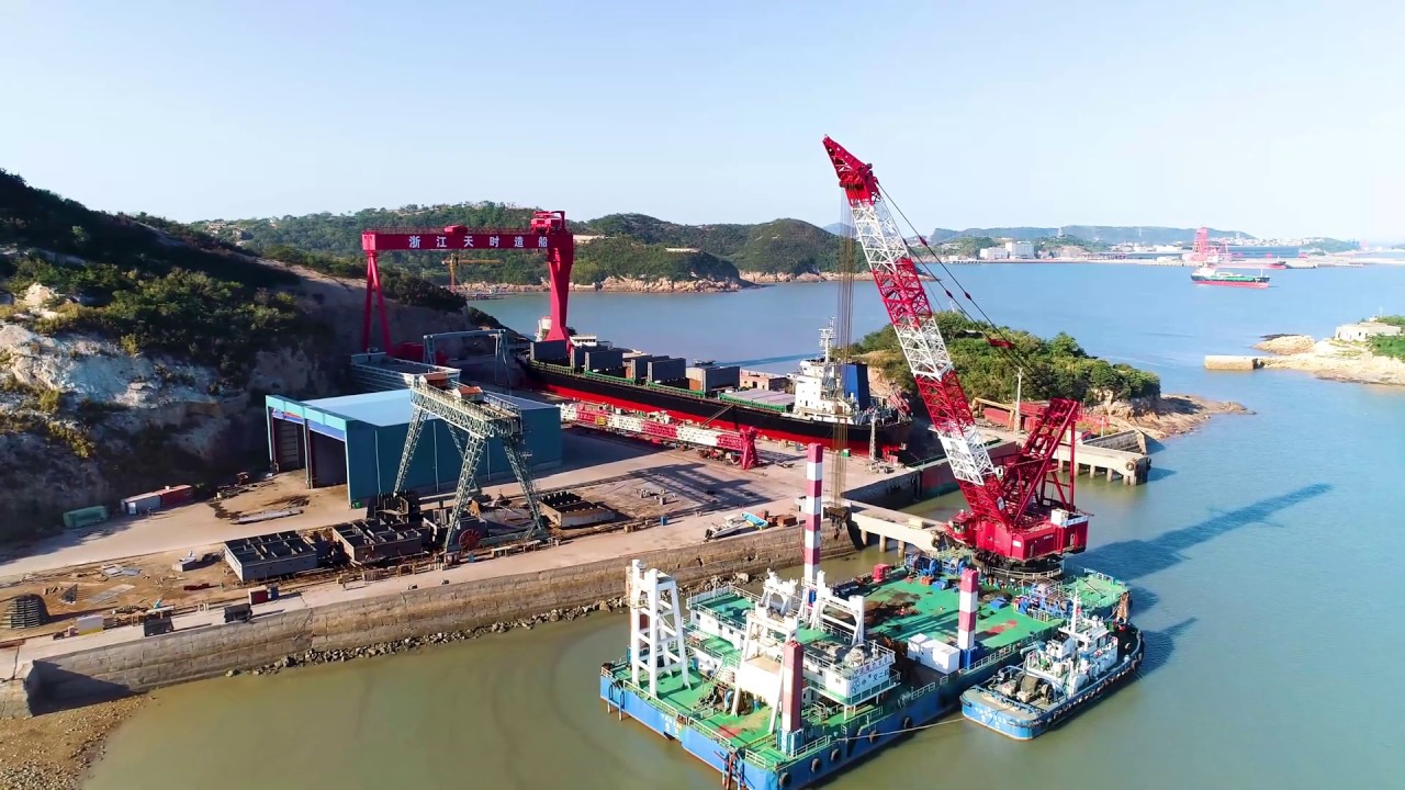 Welcome to our shipyard! Zhejiang tian shi shipbuilding co.,ltd, - YouTube