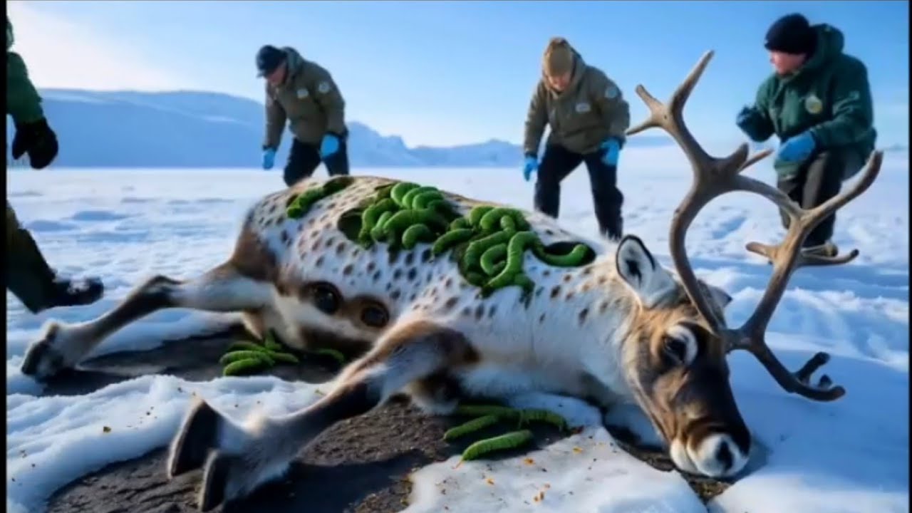 Brave Rescue of an Injured Reindeer Covered in Mysterious Honeycomb ...