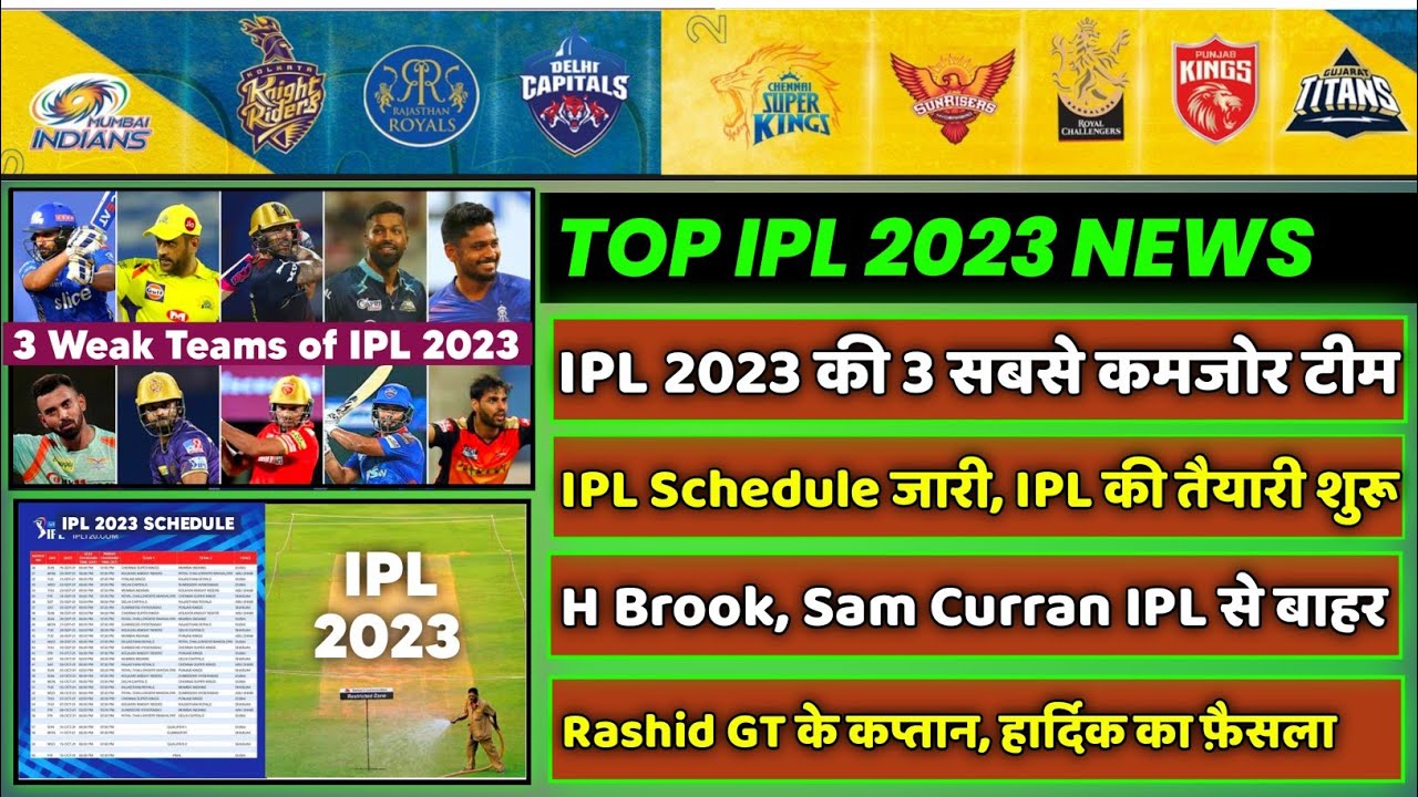 IPL 2023 - 10 Big News for IPL on 30 Dec (IPL Schedule, H Brook Out ...