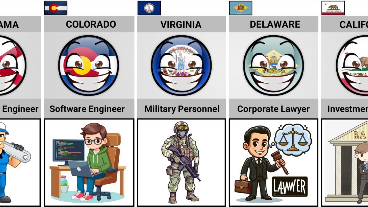 Most Famous Job In Every US State [Countryballs] | Data Analysis - YouTube