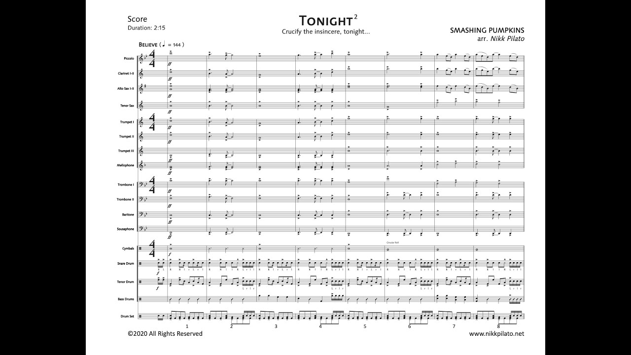 Tonight Tonight - Smashing Pumpkins (Marching Band Arrangement) - YouTube
