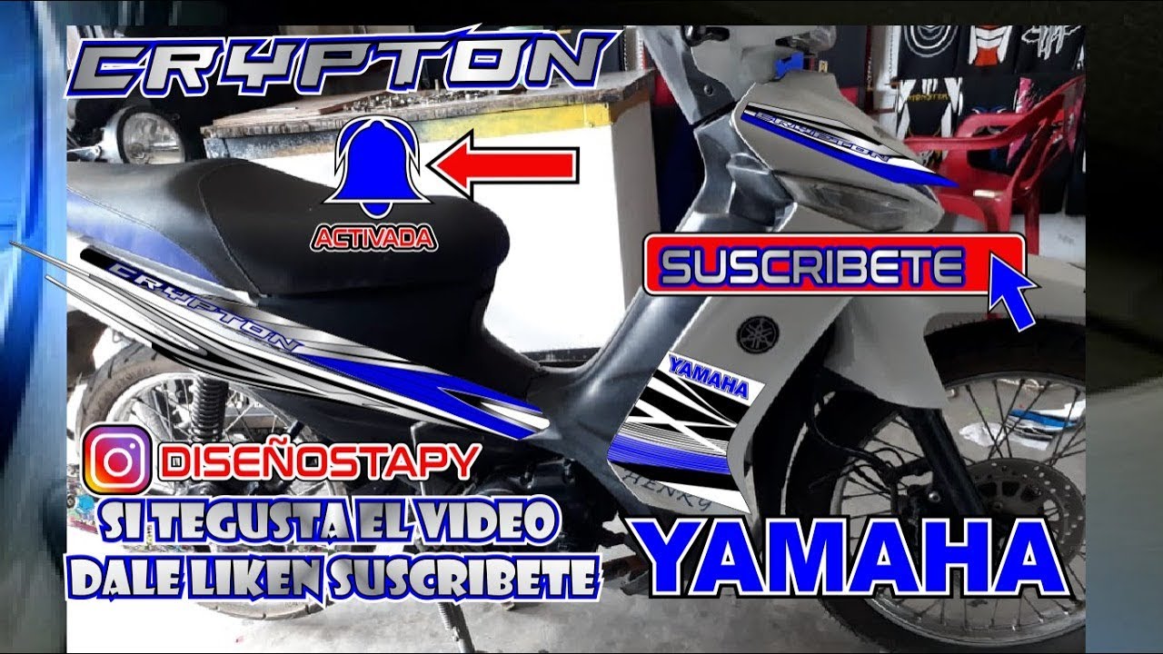 MOTO YAMAHA CRYPTON 115 CALCOMANIAS ORIGINALES 2018 (DiseñosTapy) - YouTube