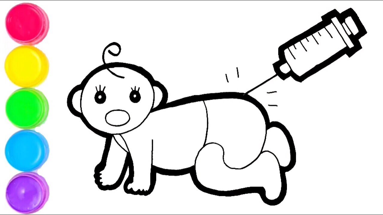 Draw Crying Baby And Injection. Easy Crying Baby And Injection Drawing ...