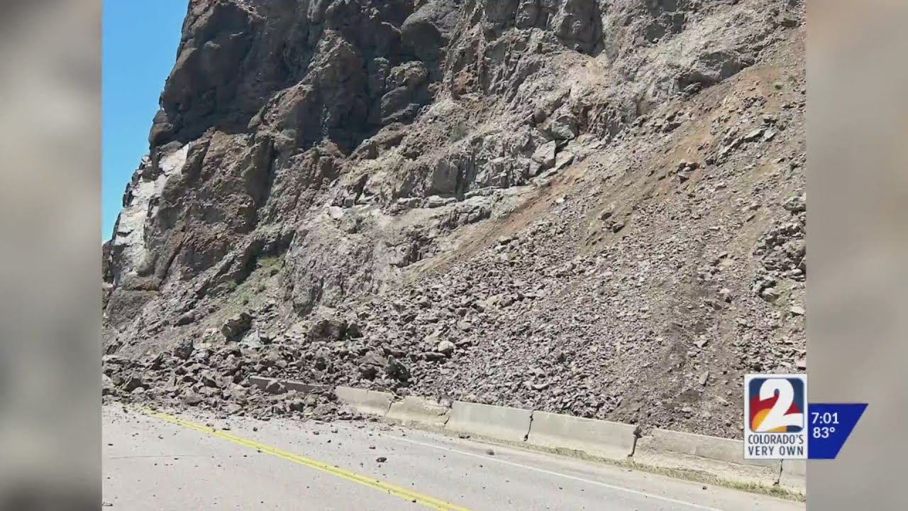 Large rock slide closes parts of US 40 in Grand County - YouTube