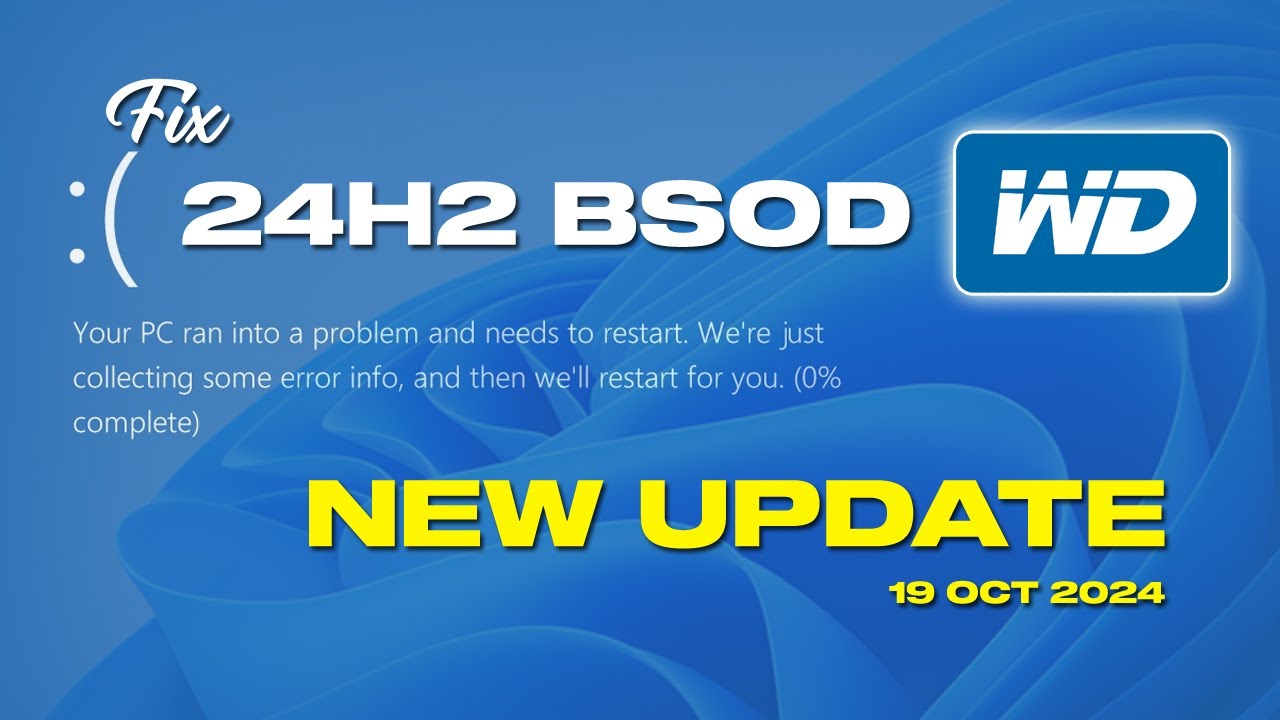 New Firmware Update From Western Digital To Fix Windows 11 24H2 BSOD ...