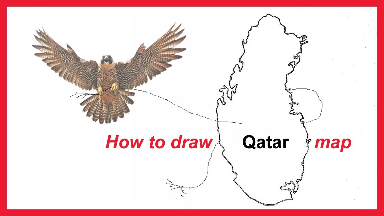How to draw Qatar map || Outline map of Qatar || Map drawing - YouTube