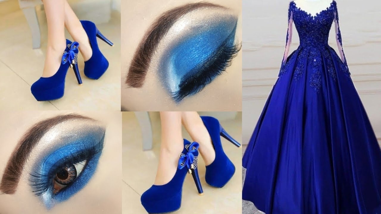 blue smokey eye makeup/royal blue eyes makeup tutorial for beginners by ...