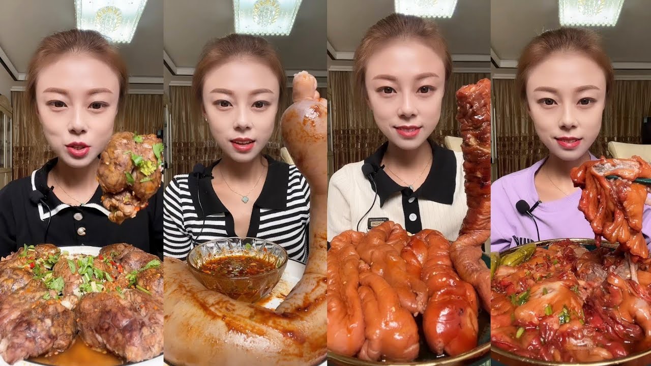 Eating 🧠🩸🐷 Pork Brain Flower | Blood Sausage | Large Intestine ...
