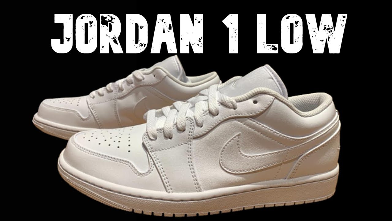 Jordan 1 low |553558-136| Triple White on Foot. - YouTube
