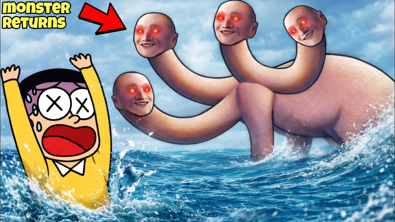 Nobita Found Giant Water Monster | Sea monster Returns | 💀💀😵 - YouTube
