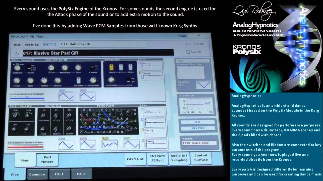 Korg Kronos PolySix Soundset: AnalogHypnotics - YouTube
