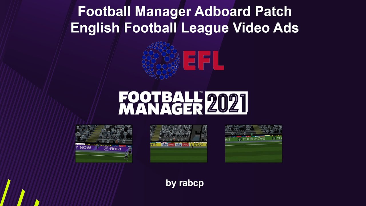 English Football League video adboards for Football Manager 2021 - YouTube
