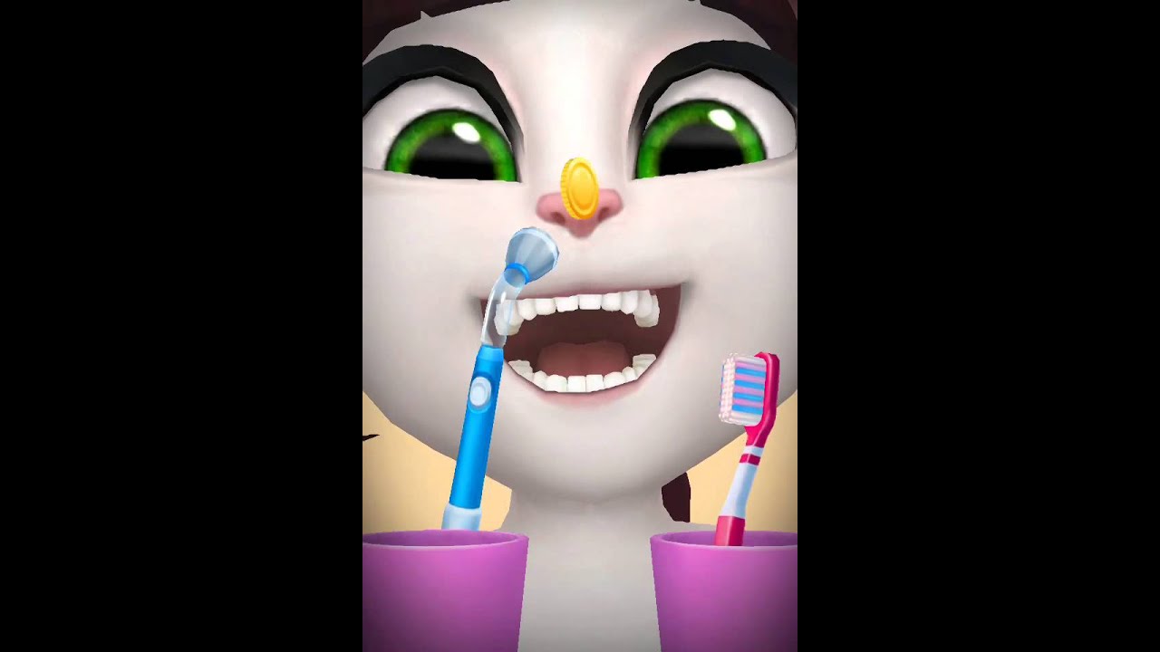 [My Talking Angela] Angela want's me to brush her teeth - YouTube
