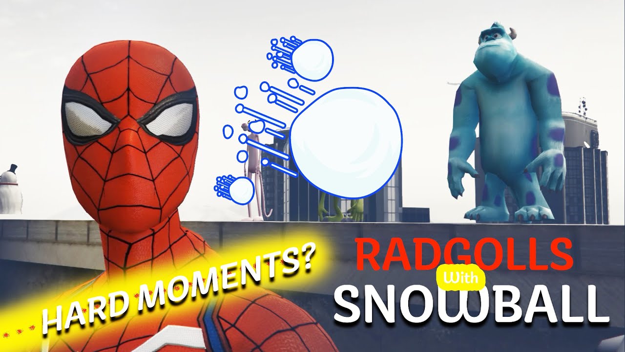 SPIDERMAN SNOWBALL VS Pink,Mike,Sully,Hulk,Flash (Hard Moments) The ...