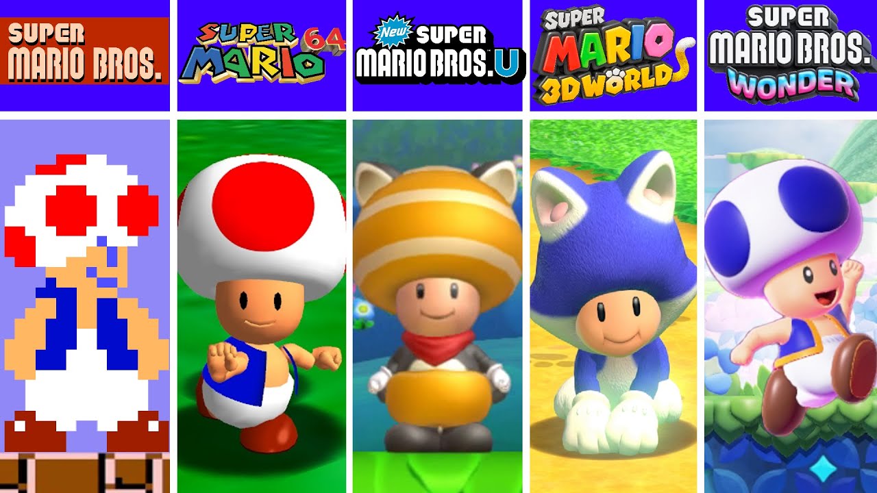 Evolution of Toad in Super Mario Games And Fan Mod Games (1985-2024 ...