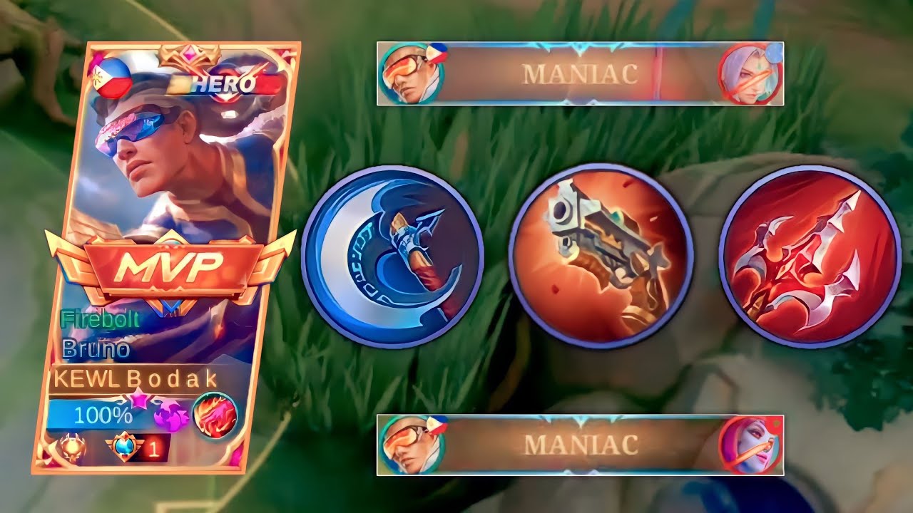 BRUNO GOD MODE BUILD | CORE BRUNO BEST BUILD AND EMBLEM - MLBB - YouTube