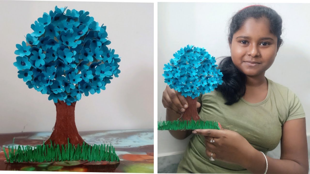 DIY|Easy and Simple Paper Craft|Flower Tree|🌴|ByTina#viral #diy # ...
