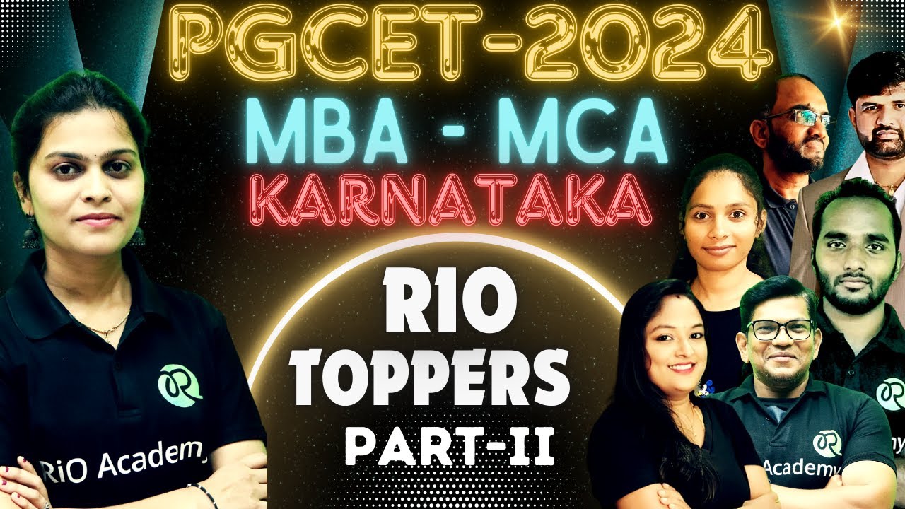 PGCET 2024 Rank | PGCET MBA | PGCET MCA | Rio Toppers | #pgcet2025 ...