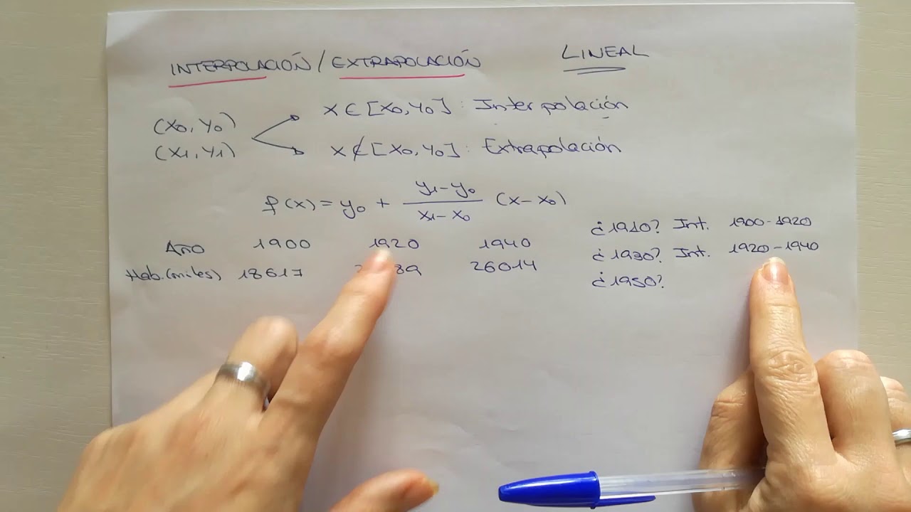 Interpolación y extrapolación lineal (Ies Belén) - YouTube