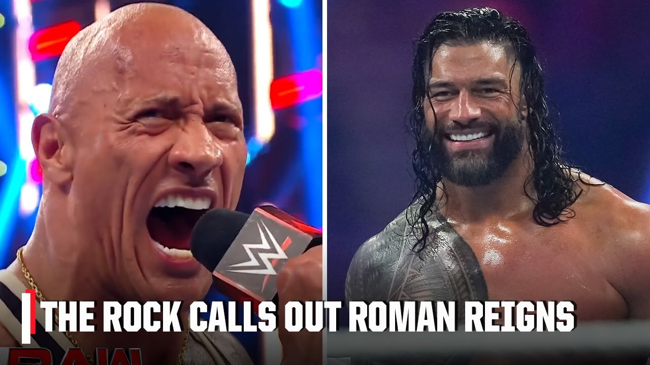 The Rock calls out Roman Reigns on appearance of Monday Night RAW | WWE ...