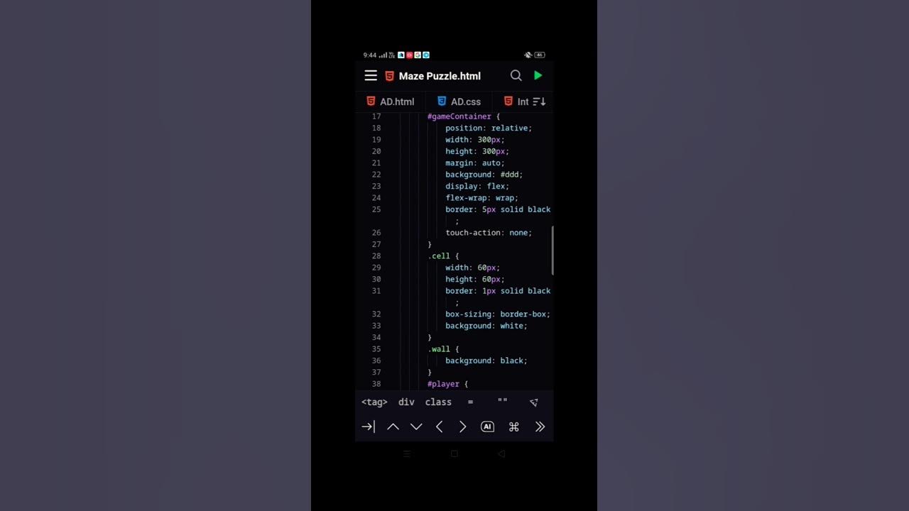 Touch Maze Puzzle Game with HTML, CSS & JavaScript | Swipe to Play! #coding #programming #shorts ...