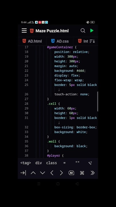 Touch Maze Puzzle Game with HTML, CSS & JavaScript | Swipe to Play! #coding #programming #shorts ...