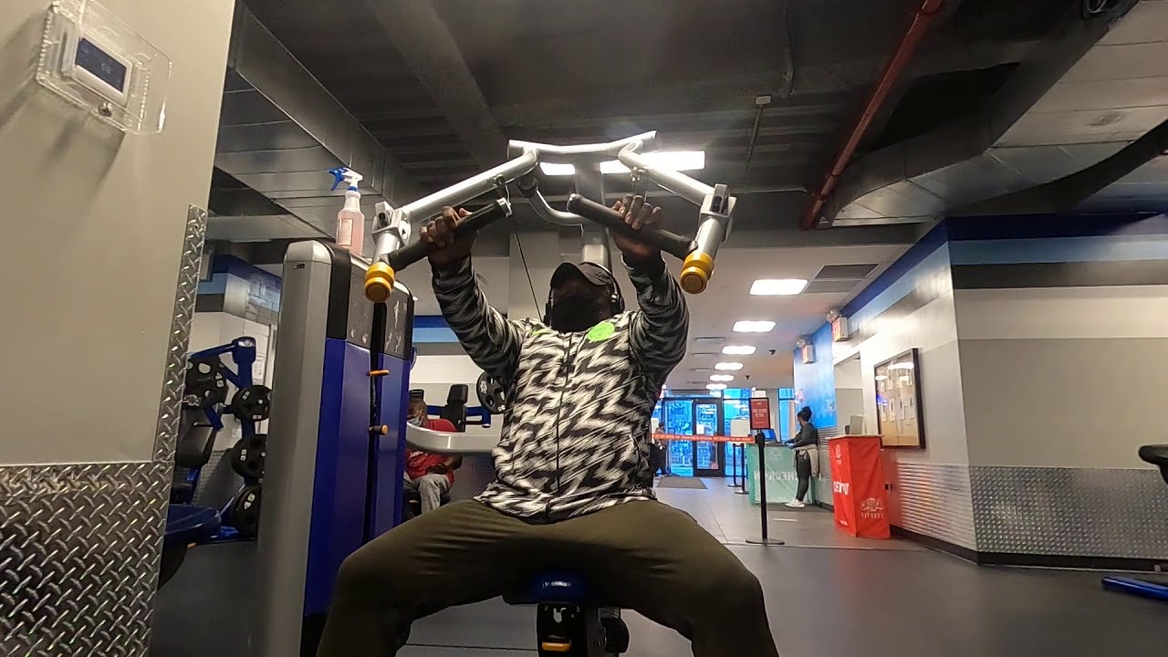 Chest Training using chest machine at Crunch Gym. 3 sets, 8 to 15 reps ...