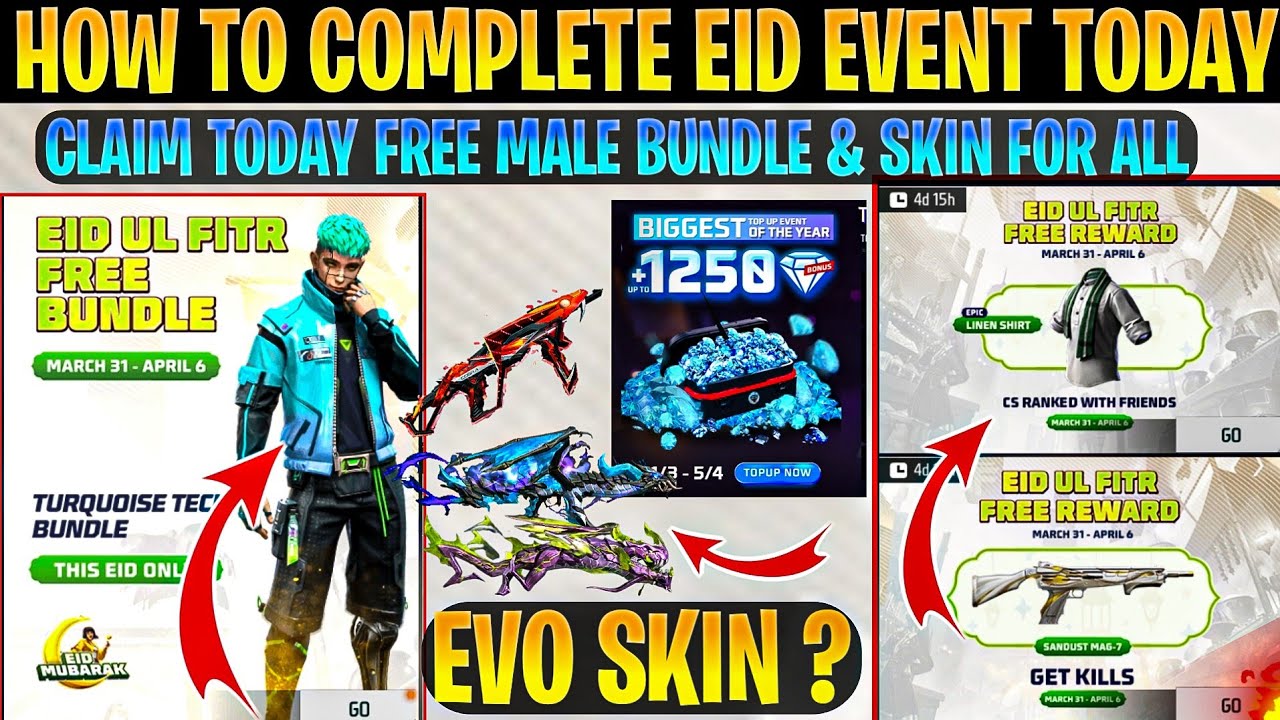 HOW TO COMPLETE EID EVENT TODAY | FREE FIRE EID FREE REWARDS | NEXT EVO ...