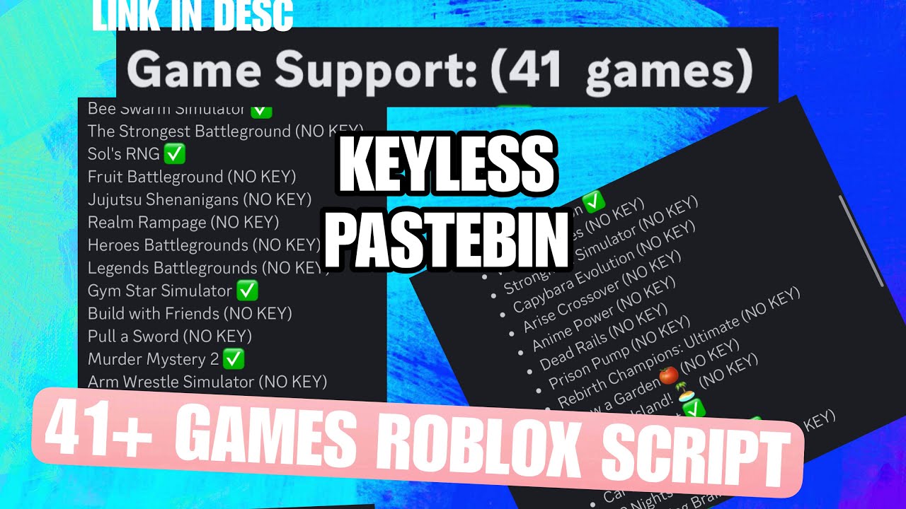 [KEYLESS] 41+ GAMES ROBLOX SCRIPT 2025 OCT [PASTEBIN] MM2,GAG,SAB ...