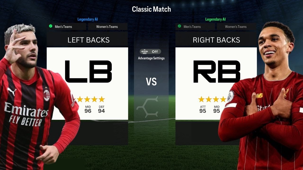 LEFT BACKS VS RIGHT BACKS IN EAFC! - YouTube
