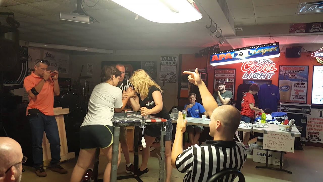Brigitte Johnson August 15th 2015 Arm Wrestling to - YouTube
