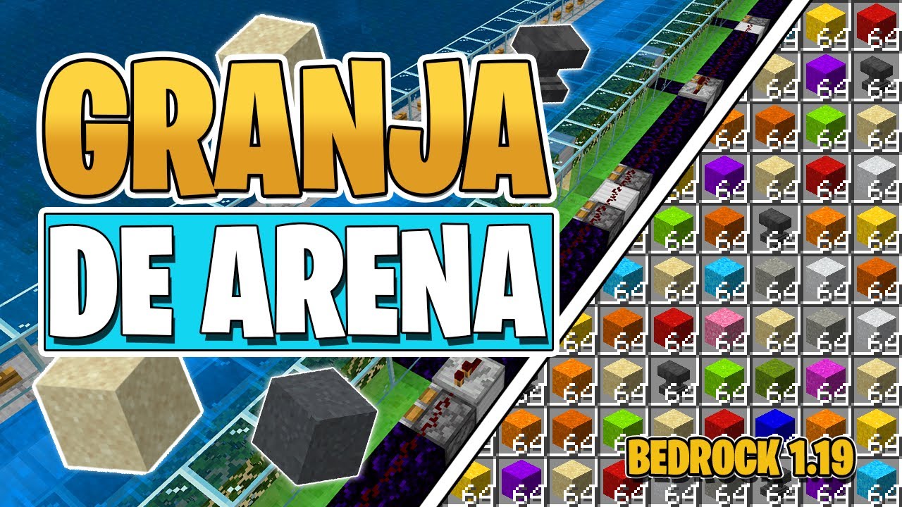 Minecraft Bedrock: GRANJA DE ARENA FÁCIL 1.19 🔥 (CONCRETO, GRAVA ...