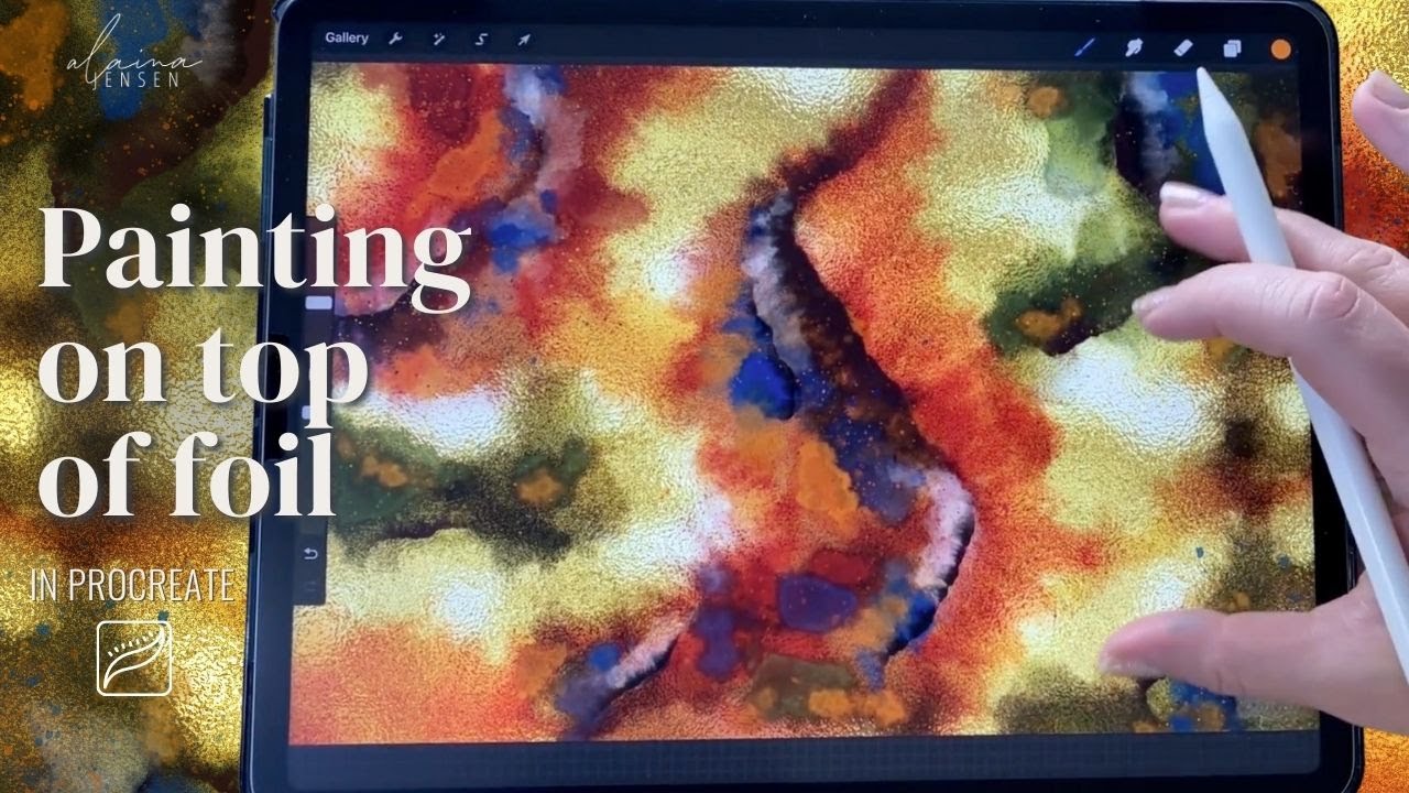 Create Abstract Artwork on top of a Foil Texture in Procreate | Step-by-Step Digital Art ...