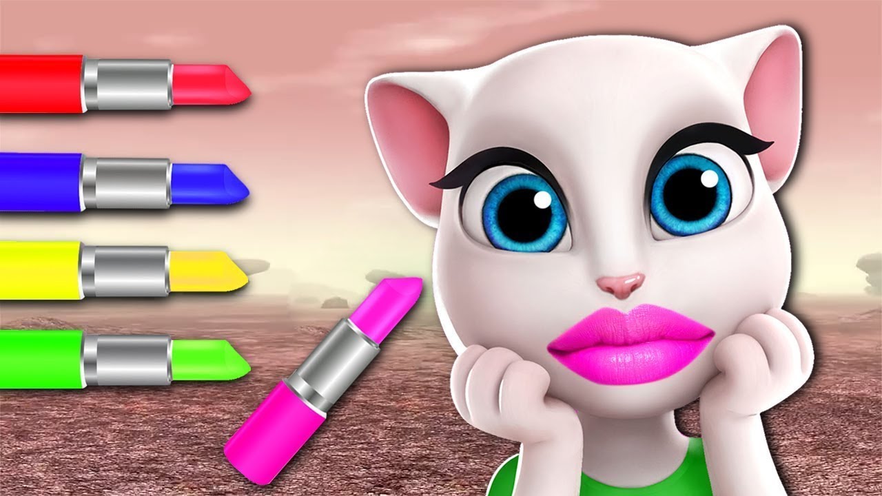 Learn Colors With Color Talking Angela Lipstick - Learning Video for ...