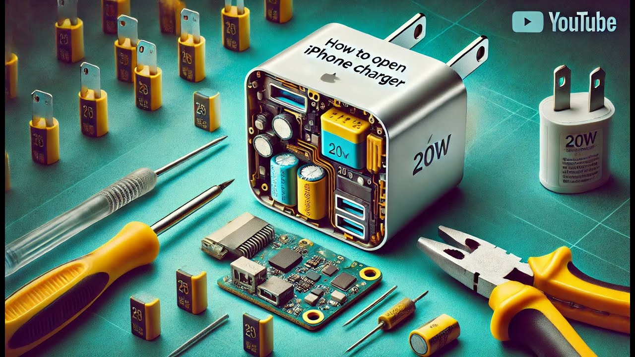 How to open and repair apple Iphone charger 20w USB-C - YouTube