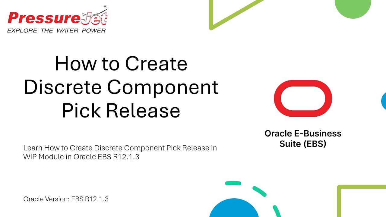 How to Create Discrete Component Pick Release | Oracle EBS R12 - YouTube