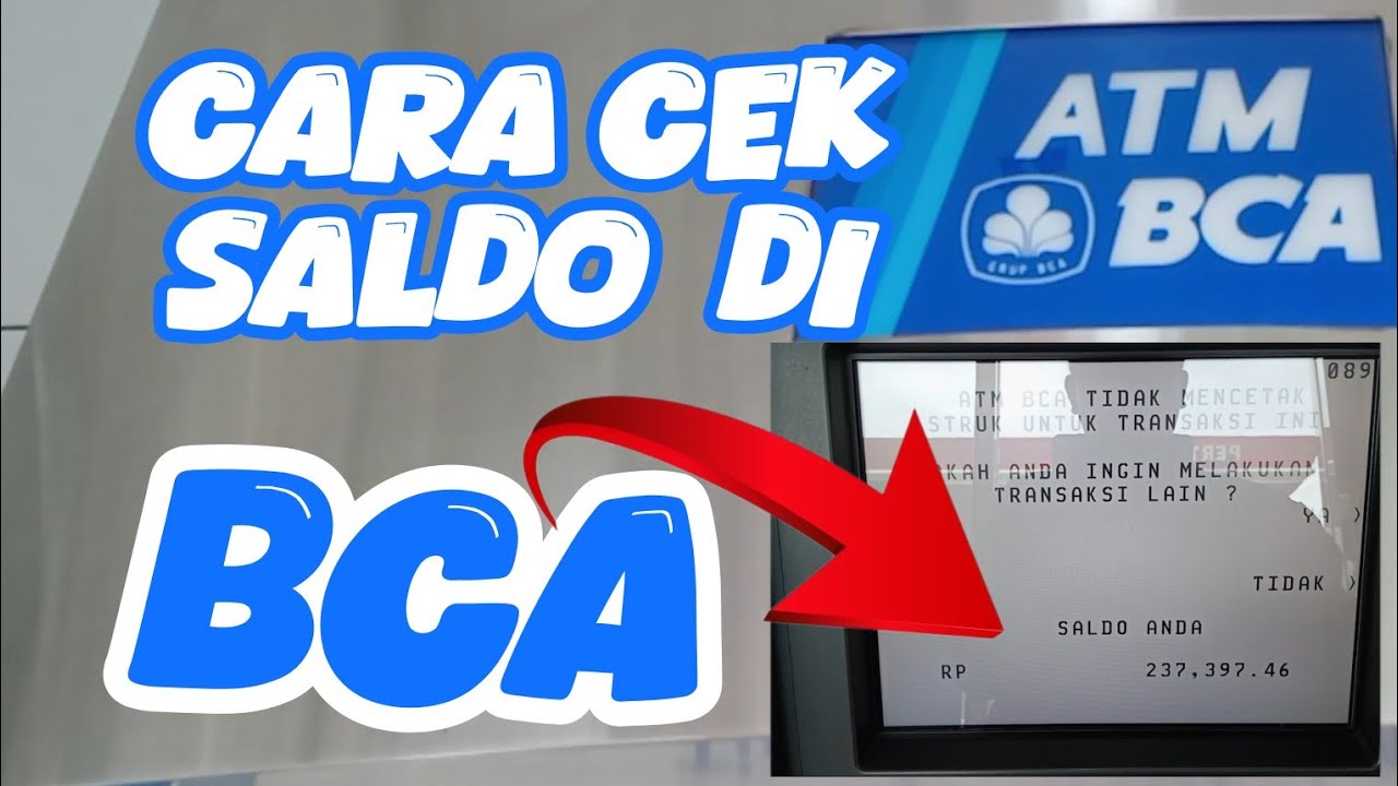 Tutorials||Cara cek saldo bca||melalui atm bca terdekat anda dengan ...