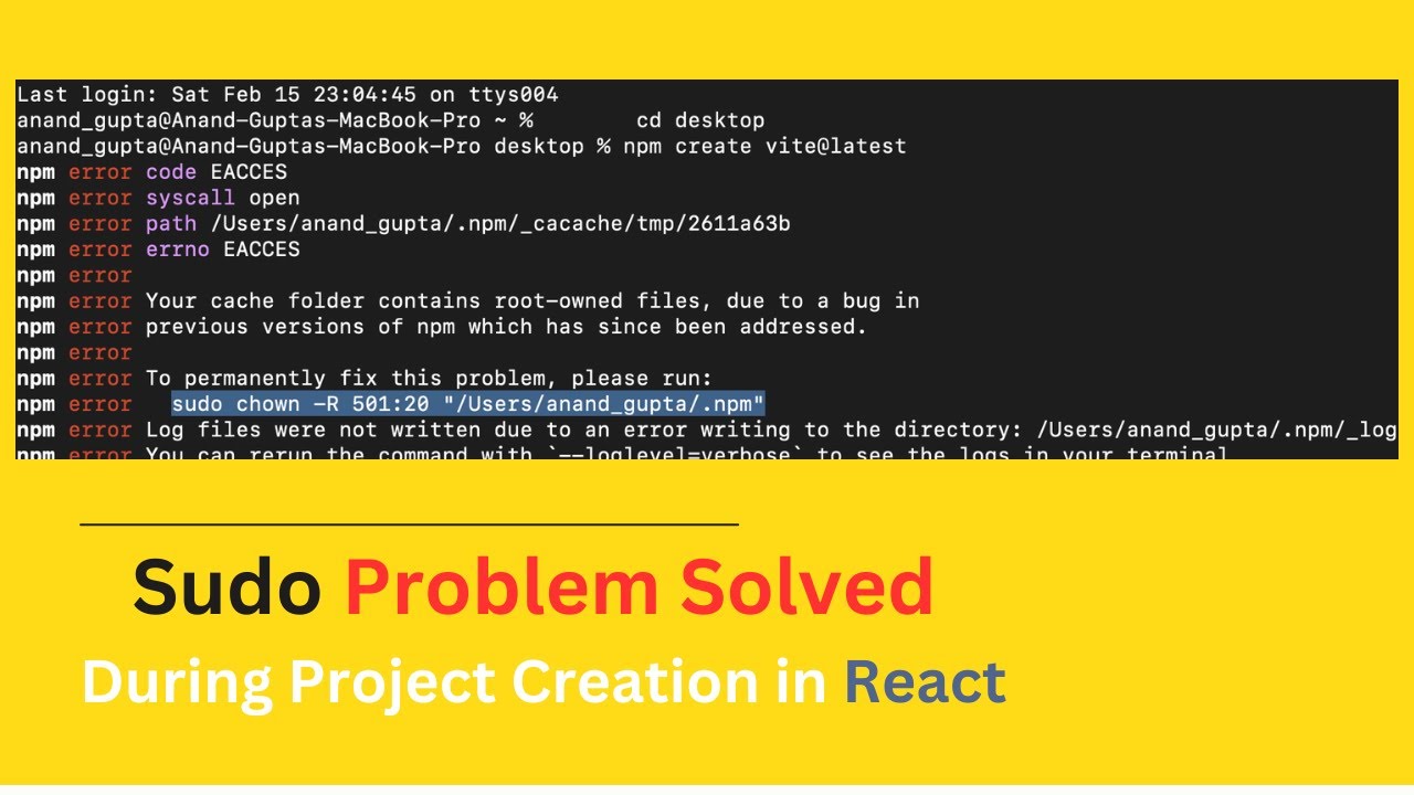 How to Fix npm EACCES Error on Mac | npm Cache Folder Permission Issue Solved! - YouTube