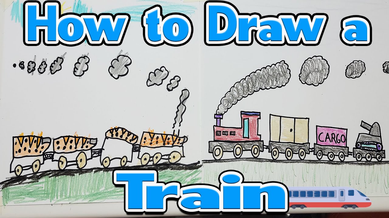 How to Draw a Train 🚋Como dibujar un Tren 🚋 Vẽ tàu hỏa |ट्रेन खींचना ...