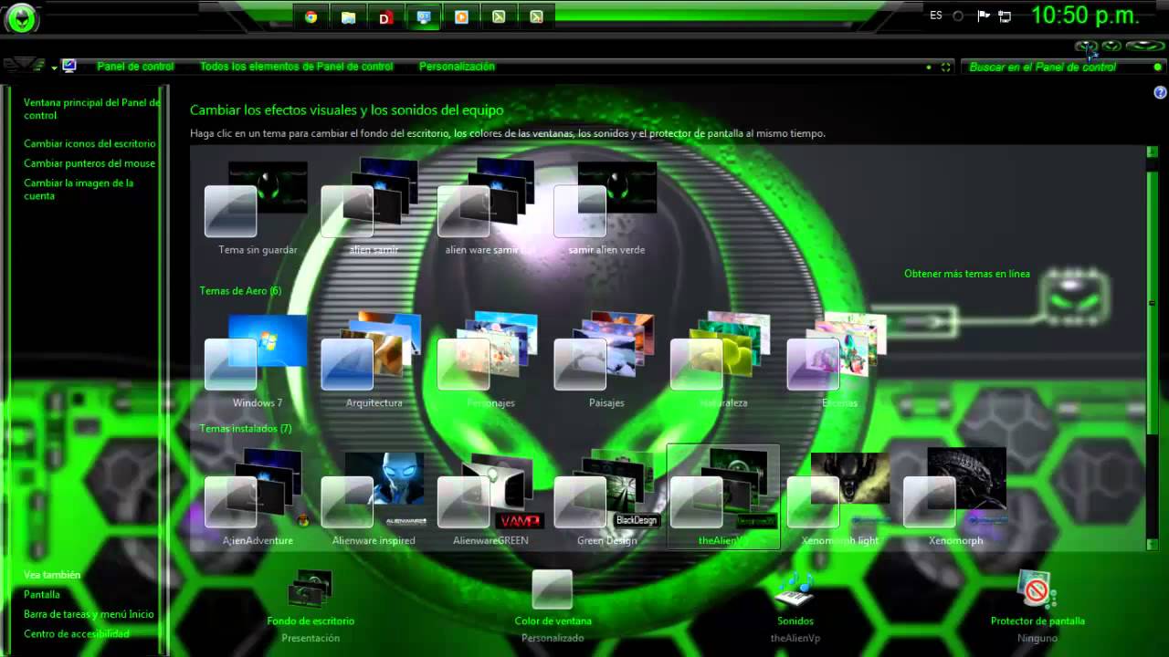 TEMAS ALIENWARE PARA WINDOWS 7(MUESTRA) - YouTube