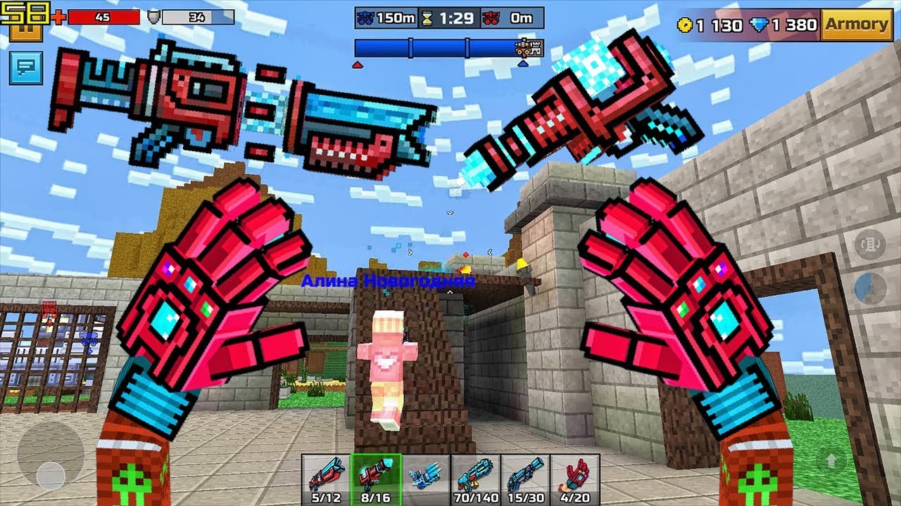 Pixel Gun 3D - Alien Santa Set Clan Siege Battle - YouTube