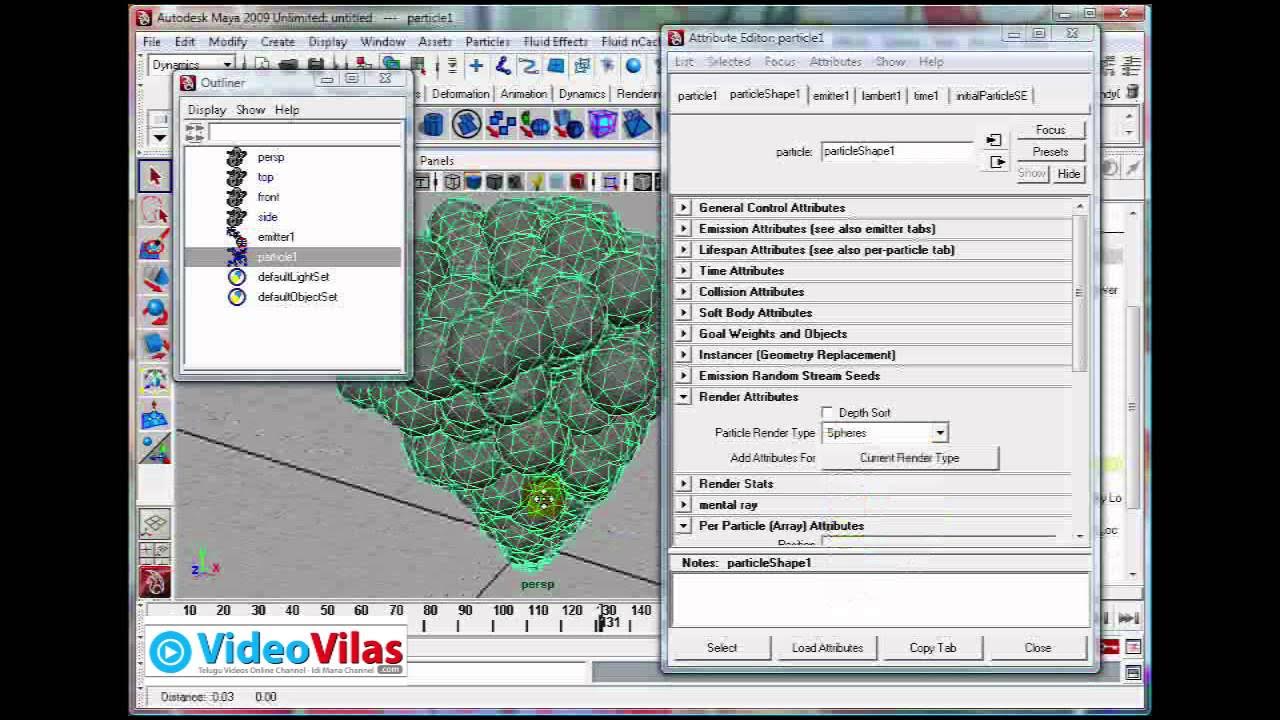 Maya Basics Tutorials - 43 - Particle System Creation (Telugu) - YouTube