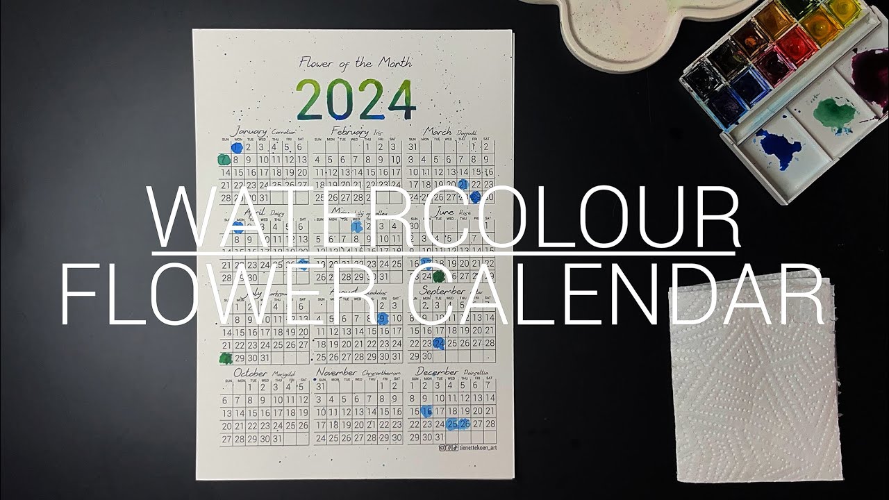 How to paint with Watercolour painting | Calendar 2024 - YouTube