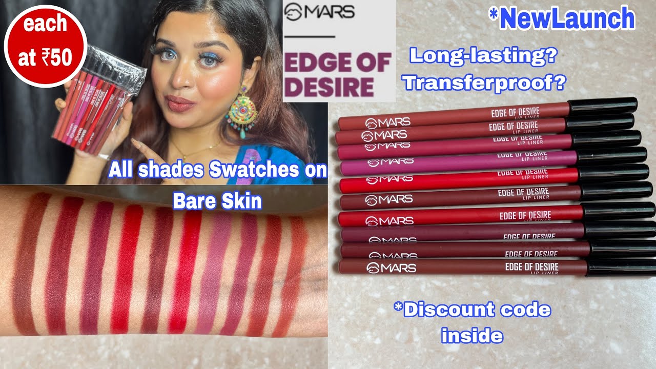 Mars Edge Of Desire Lipliner Set Swatches & Honest Review || Lipliner ...