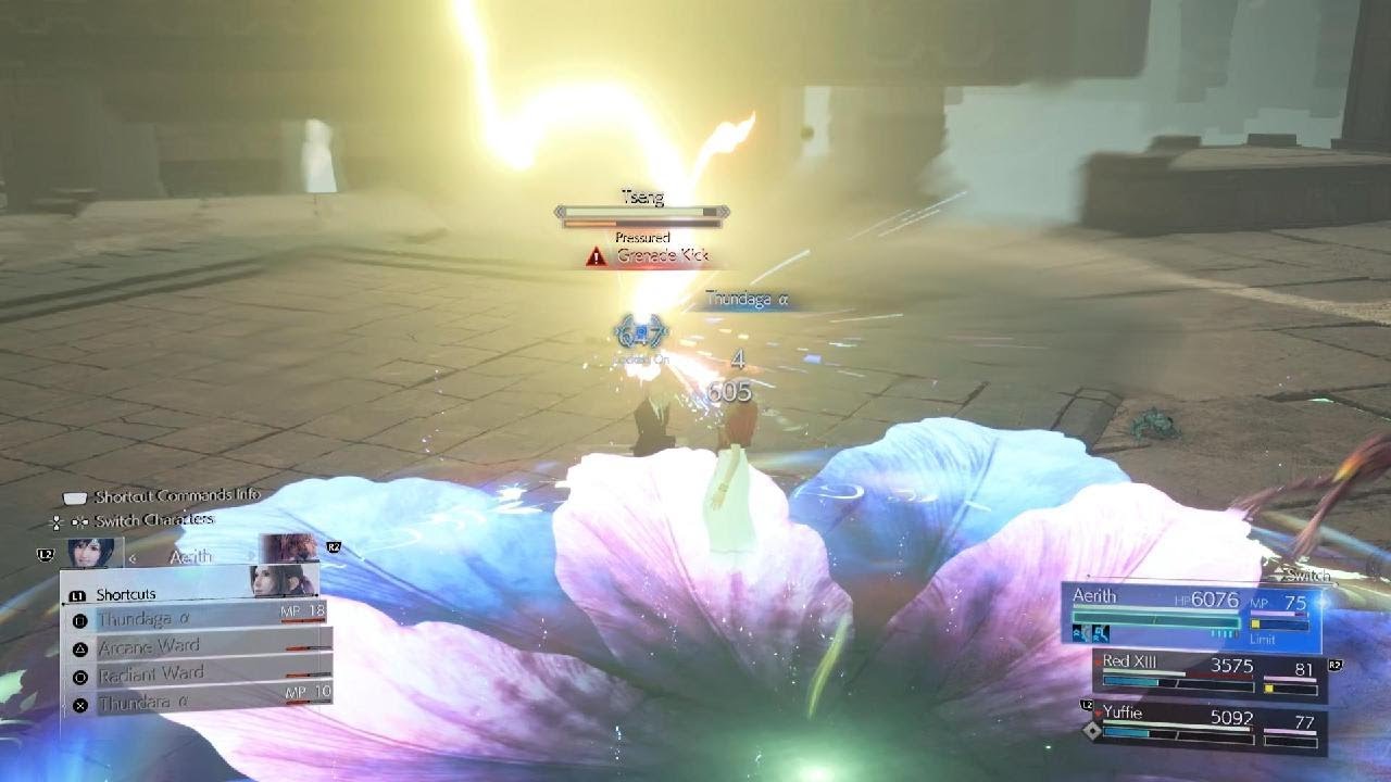 FF7RB: Aerith vs Tseng and Elena Hard Mode Single Character Challenge - YouTube