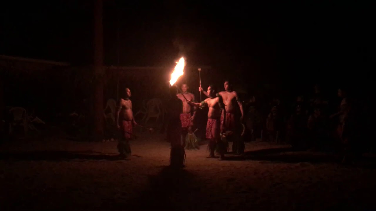French Polynesia Mo’orea Tiki Village Luau Part 12 Fire Dance - YouTube
