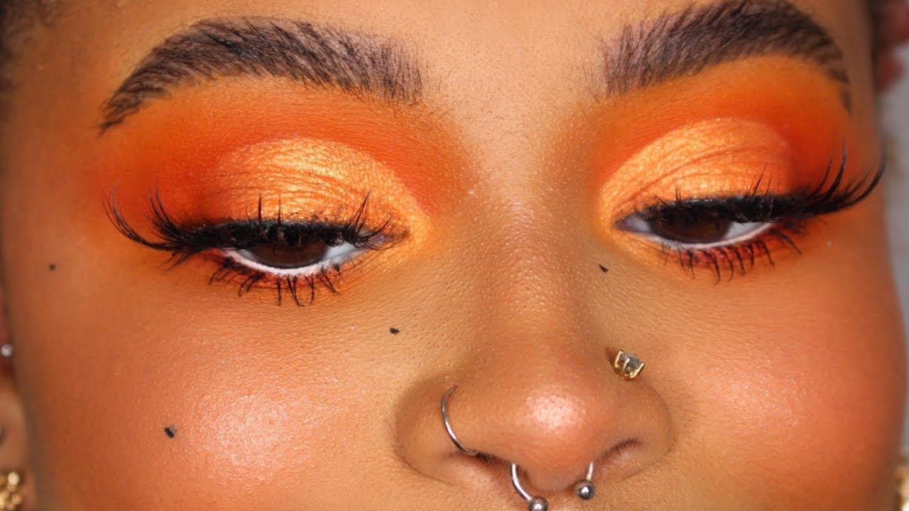 HOW TO DO: EASY ORANGE EYESHADOW TUTORIAL - YouTube