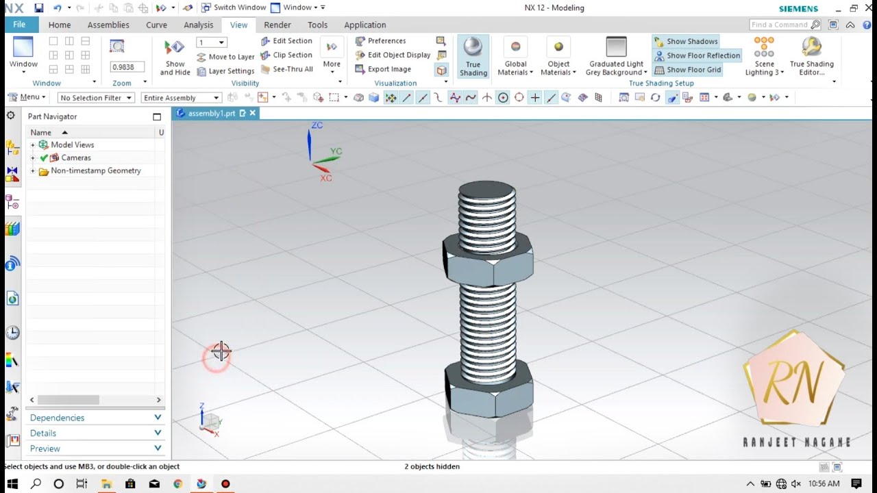 NX Tutorials Nut And Bolt Drafting And Assembly NX Tutorials for ...